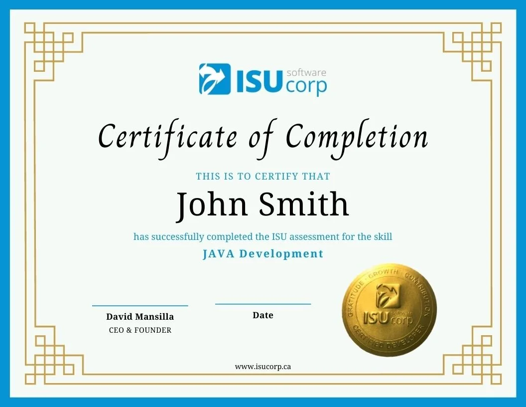 ISU Corp Developer Certification — ISU Corp