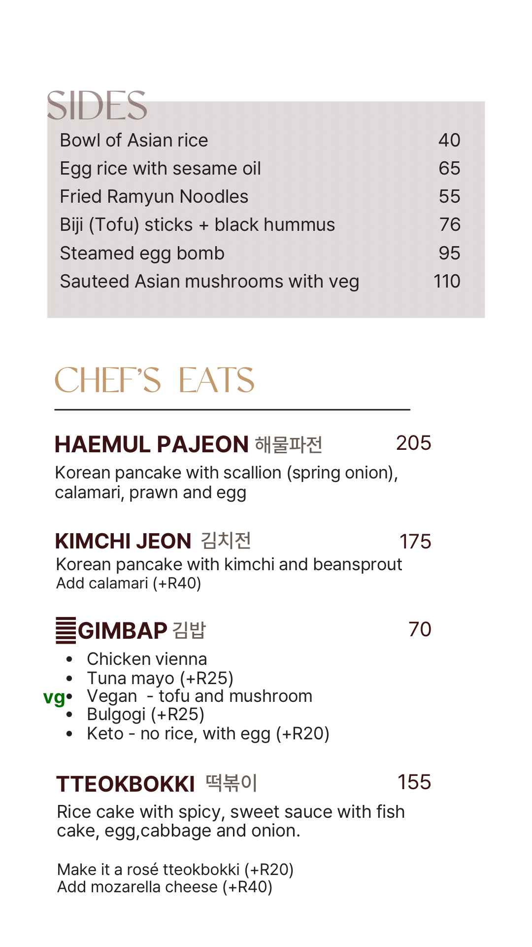 Menu — Banchan Korean Eatery