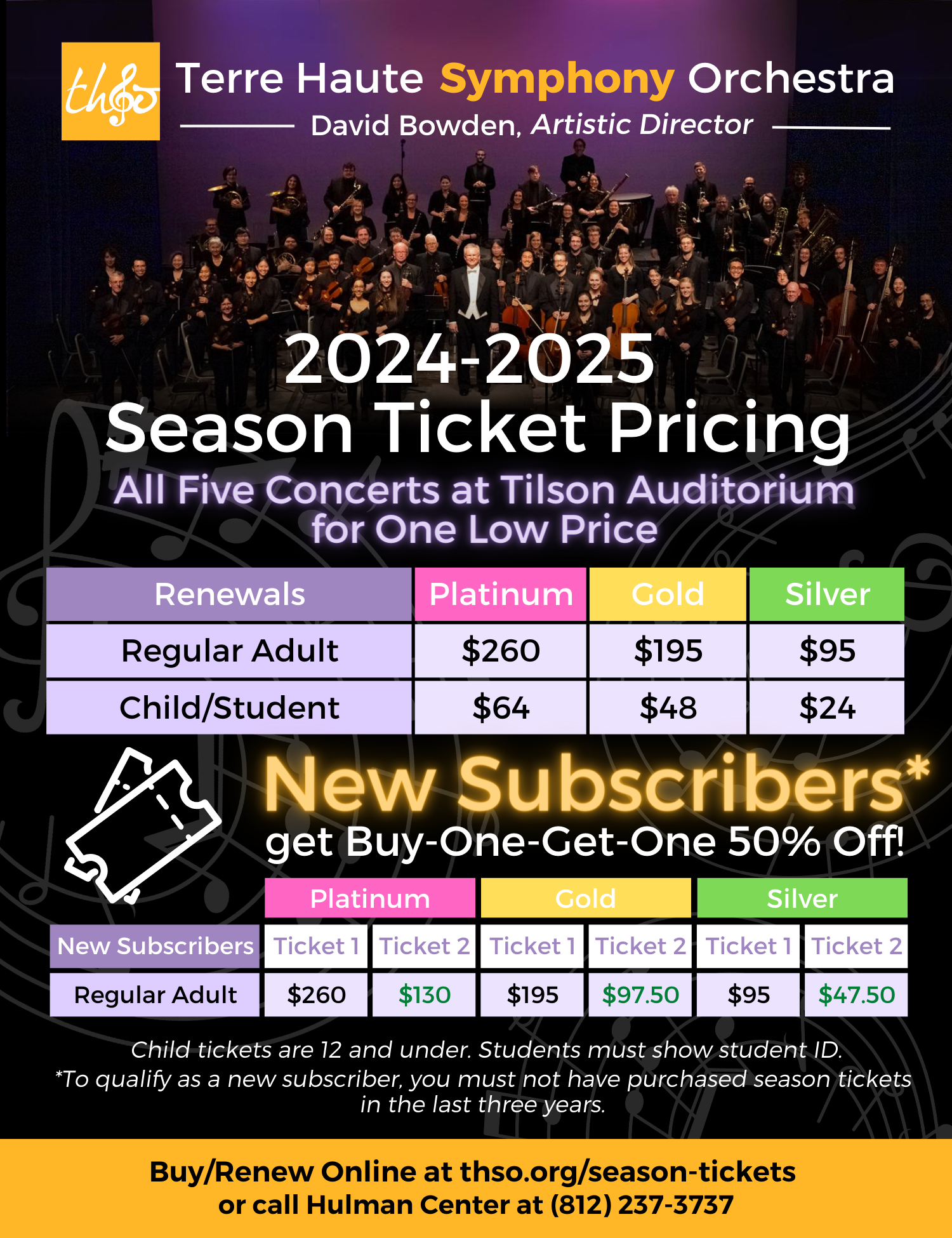 Season Tickets — Terre Haute Symphony Orchestra