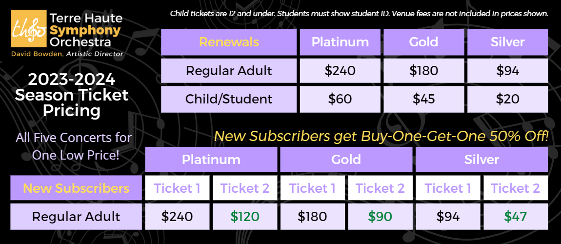 Season Tickets — Terre Haute Symphony Orchestra
