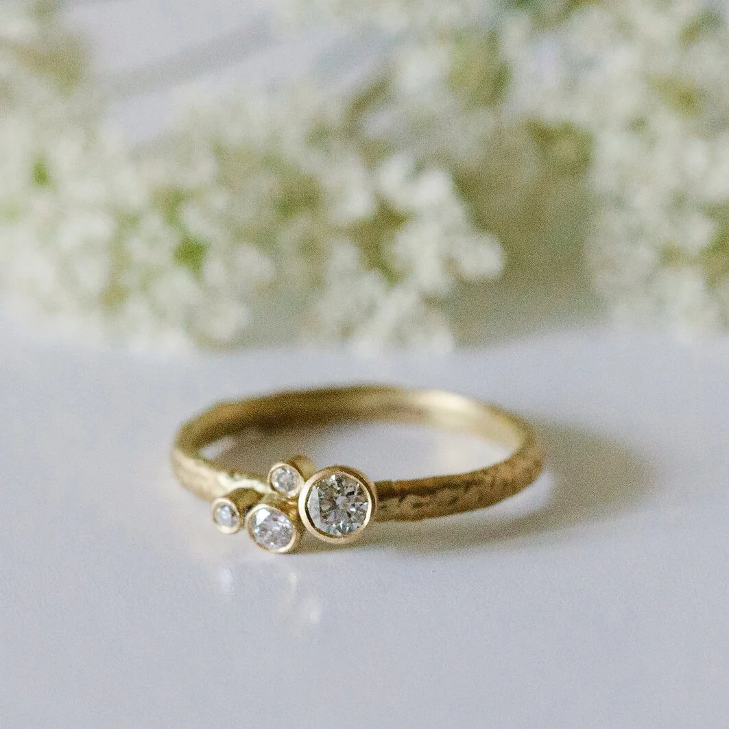 Off-Set Aquamarine Ring | 9ct or 18ct Gold — Alison Macleod Jewellery