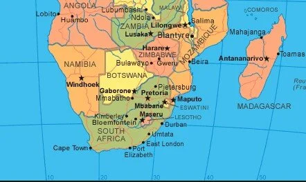 South Eastern Africa Map