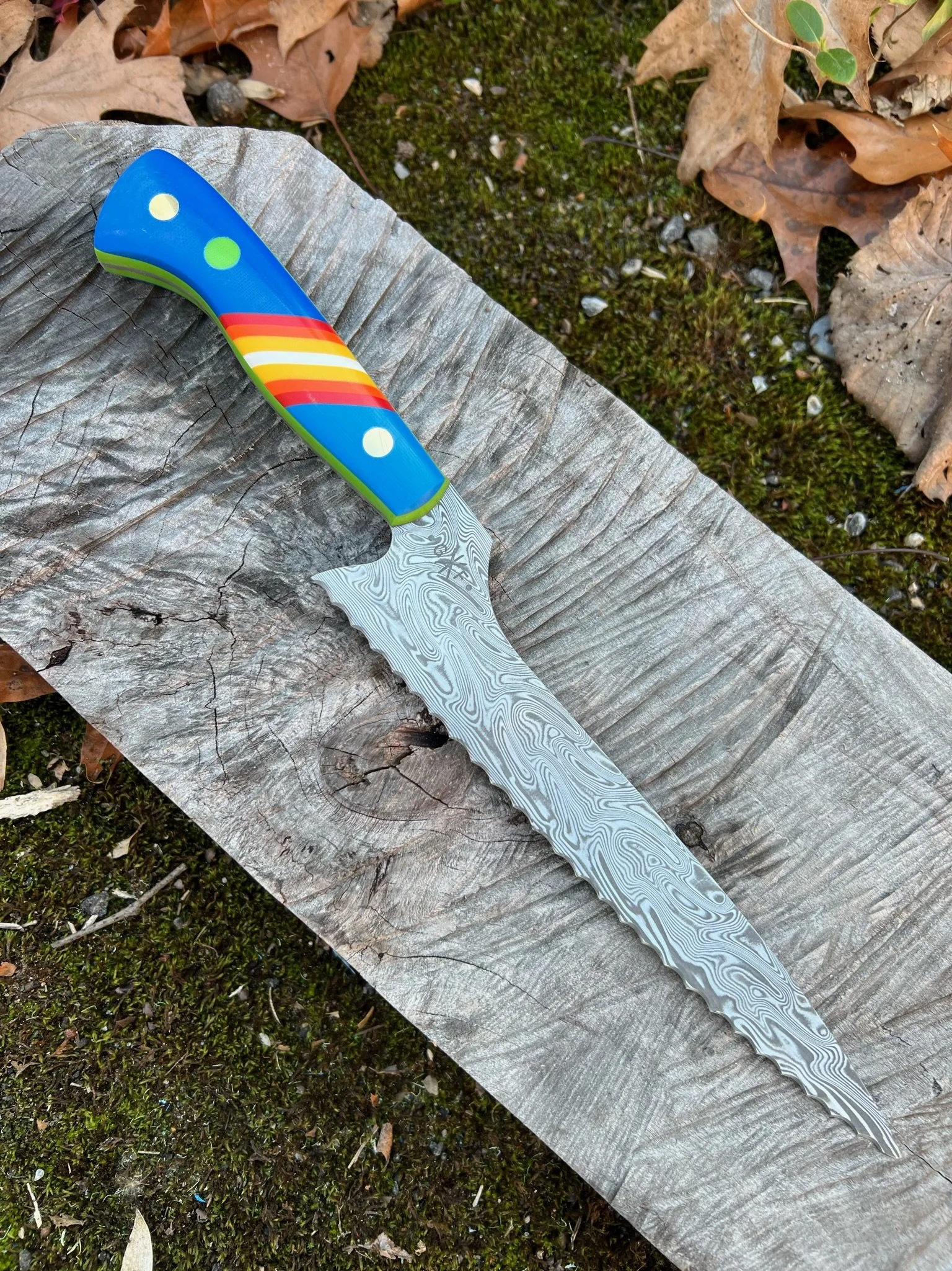 8" Offset Serrated / g10/ Damasteel — Feder knives