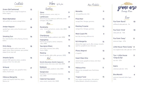 MENU — Grano Arso