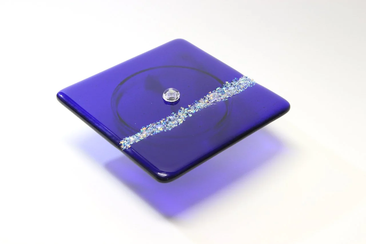 caribe river, art glass candle with oil reservoir, available in several ...