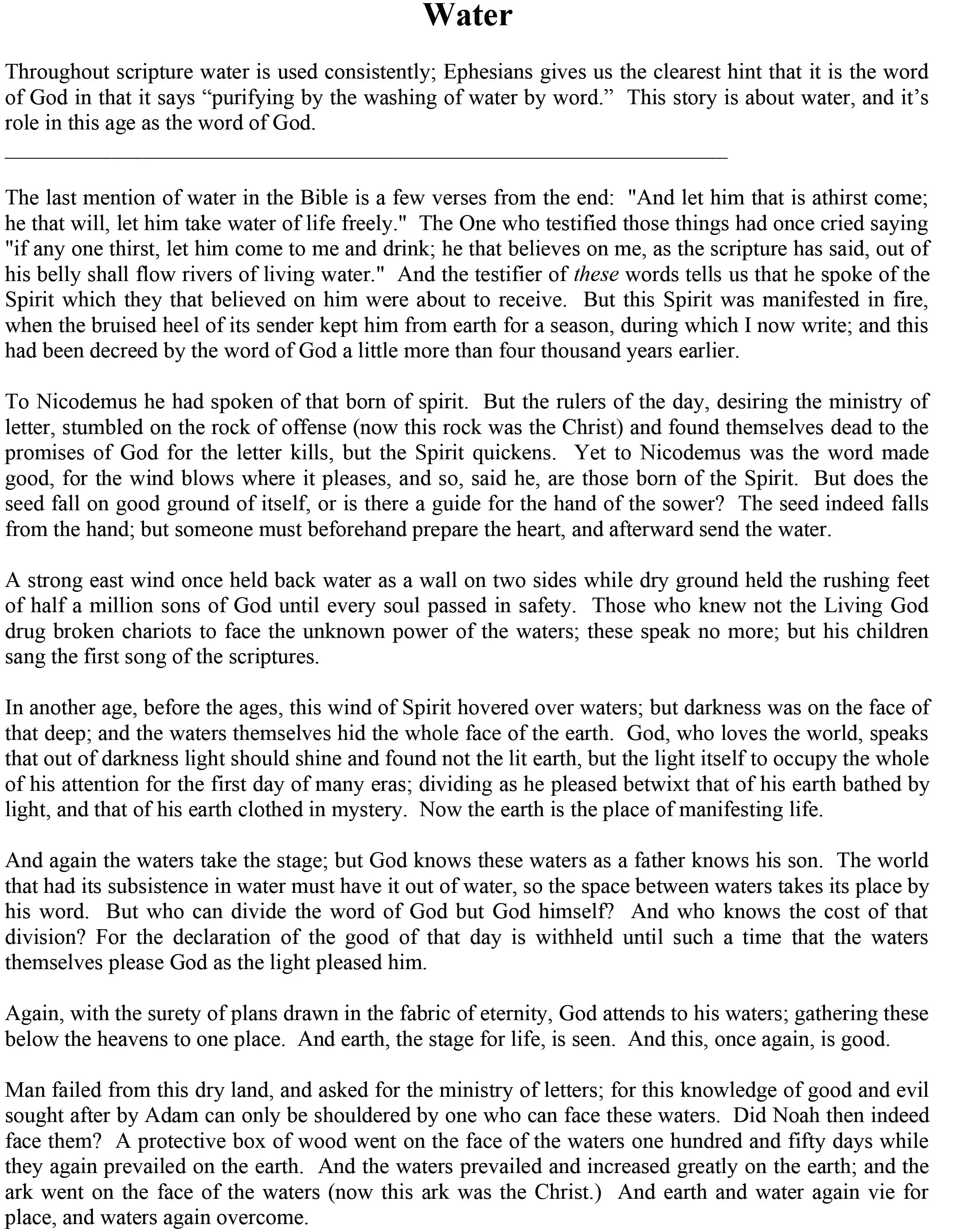 Water — Mark Vedder