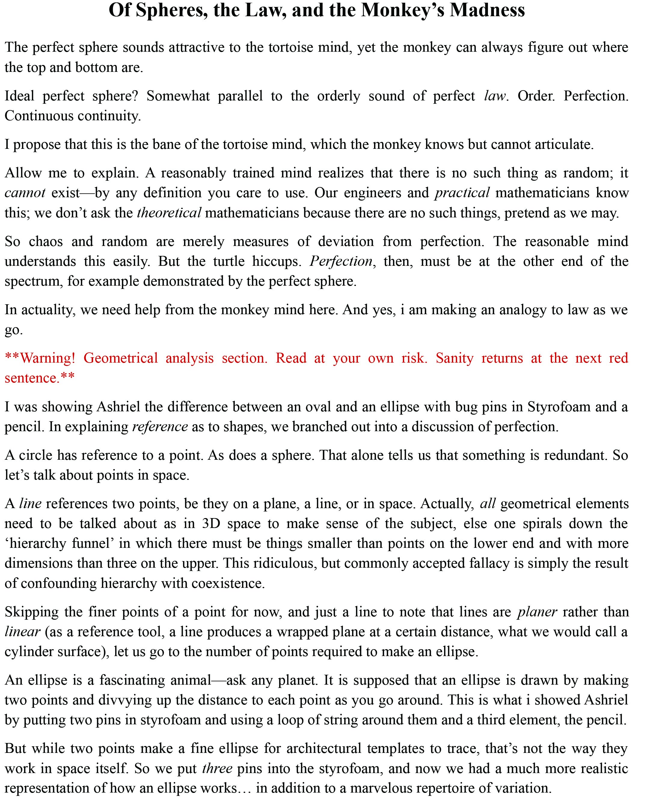 Spheres Monkey — Mark Vedder