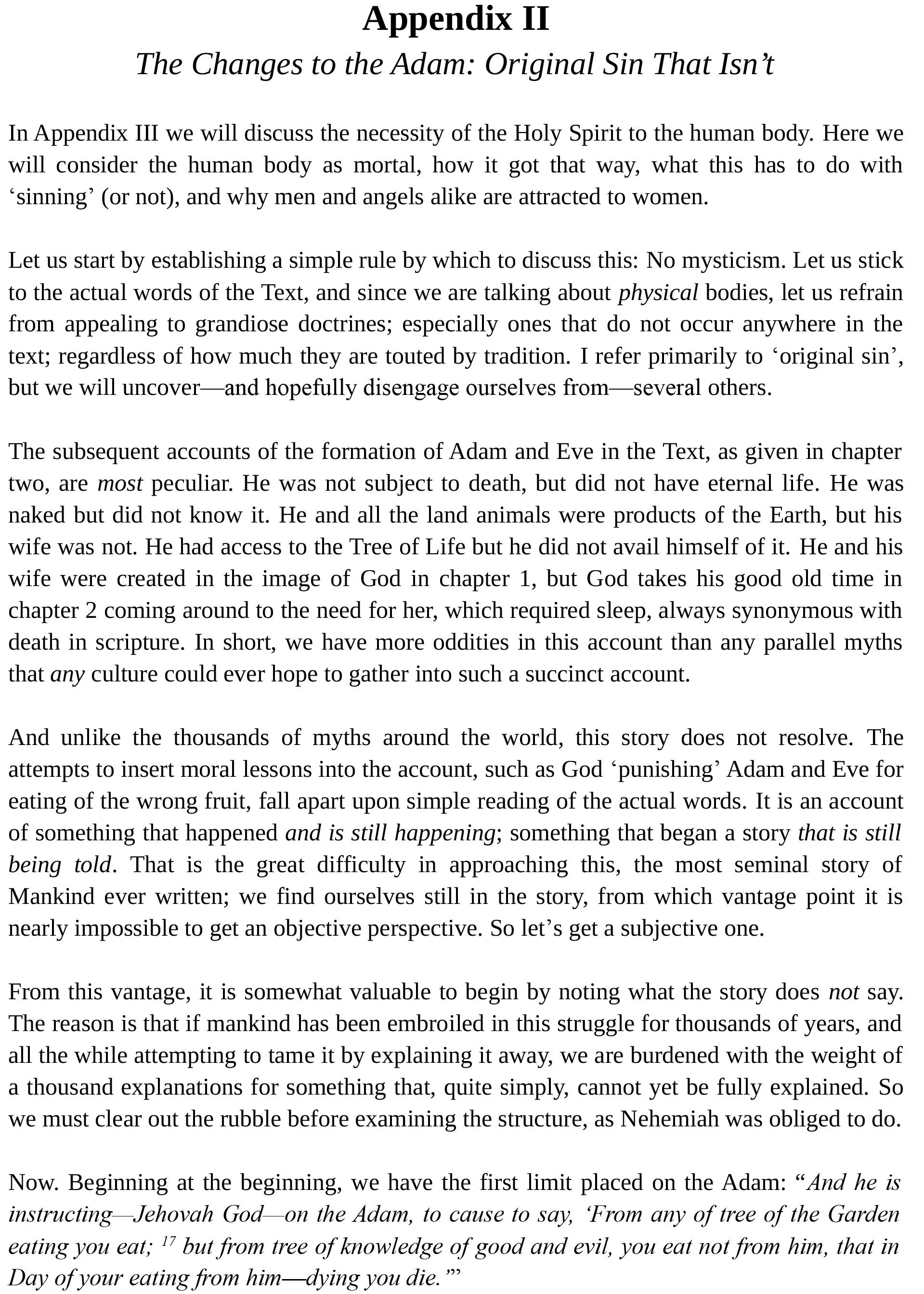 Appendix 2 — Mark Vedder