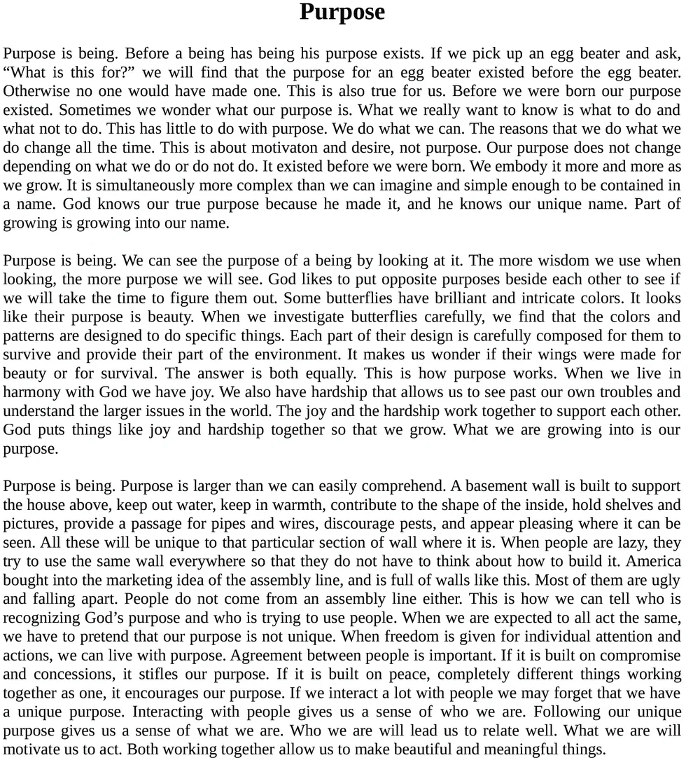 Purpose — Mark Vedder