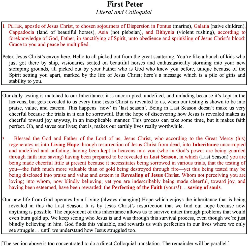 1 Peter Trans — Mark Vedder