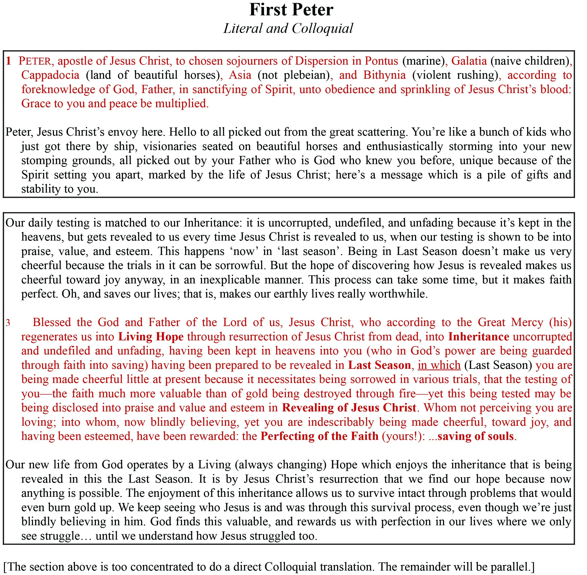 1 Peter Trans — Mark Vedder