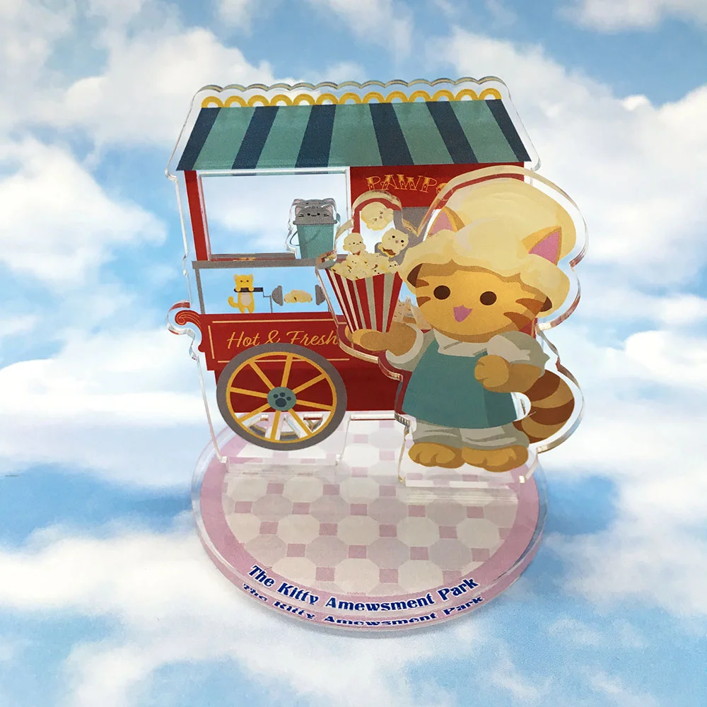 Kitty Cat Amusement Park Popcorn Vendor Acrylic Standee — Kimchi Kawaii