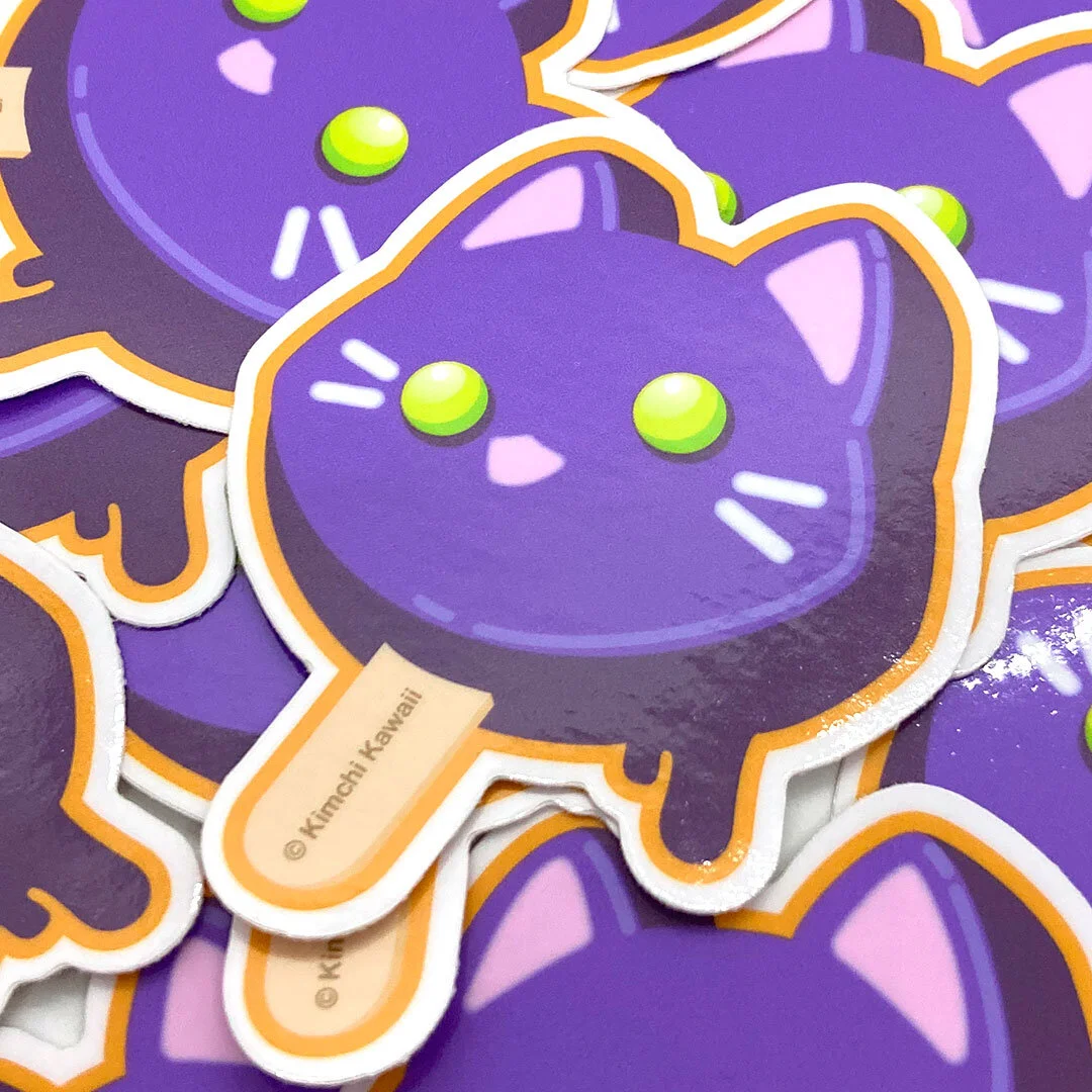 Paper Glossy Vinyl Halloween Cat Stickers! Paper & Party Supplies etna ...