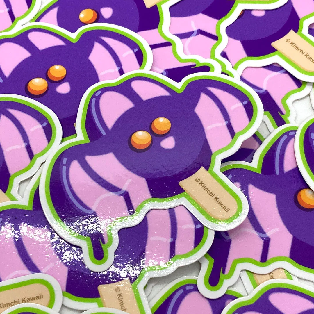 Bat Cute Halloween Ice Cream Pop Vinyl Sticker — Kimchi Kawaii