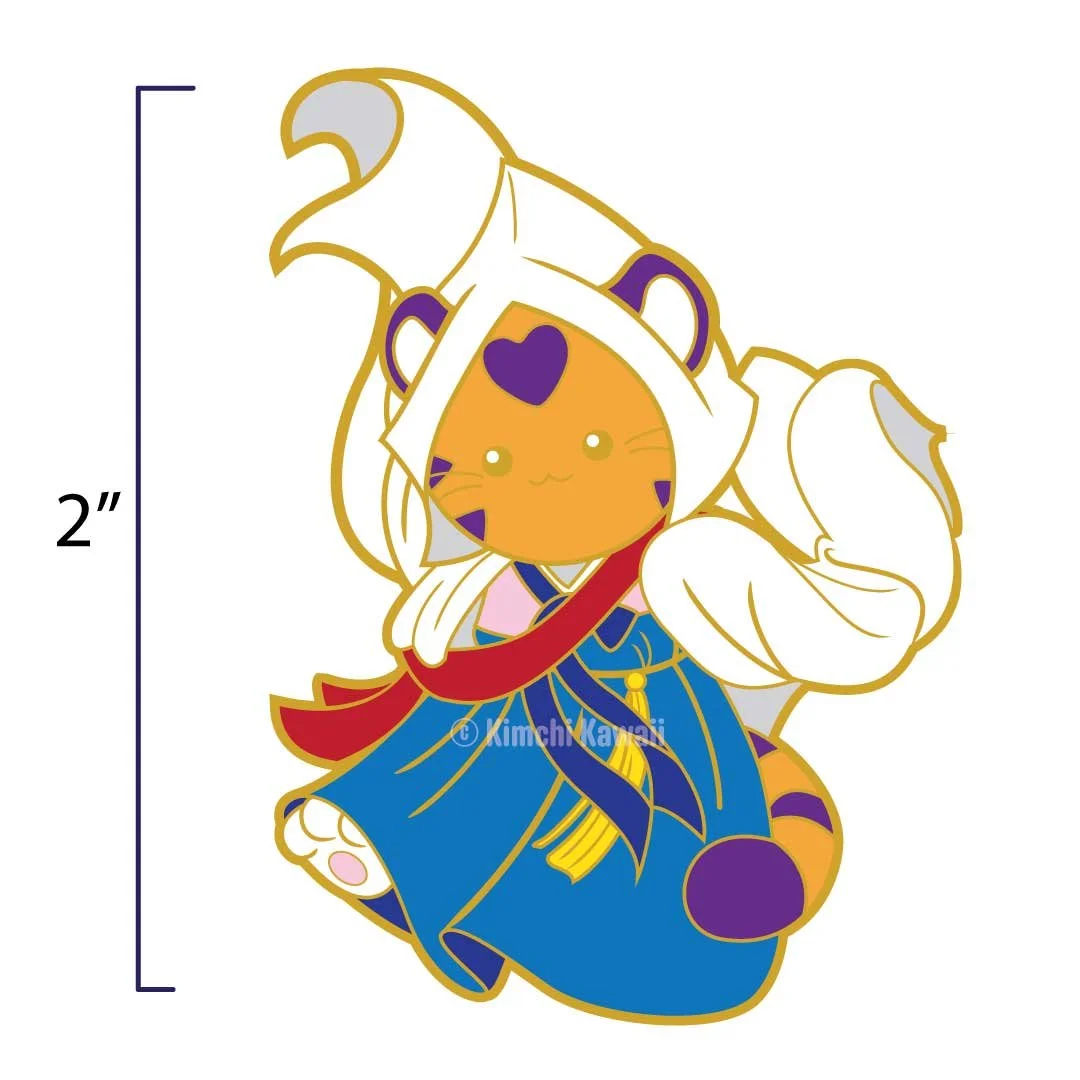 PRE-ORDER: Talchum Korean Tiger Enamel Pins — Kimchi Kawaii
