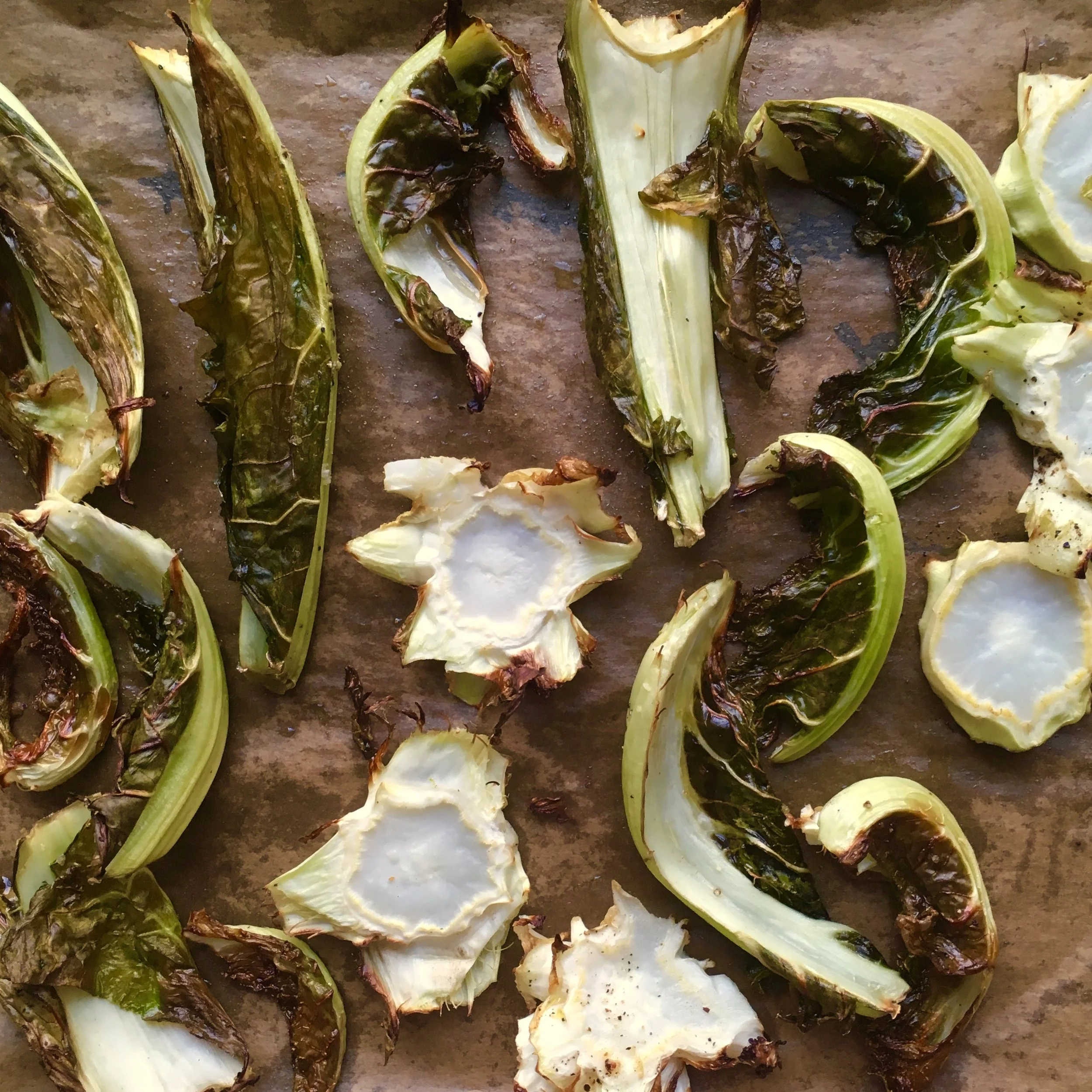 Soup of roasted cauliflower leaves and stalks — spoonenvy.com
