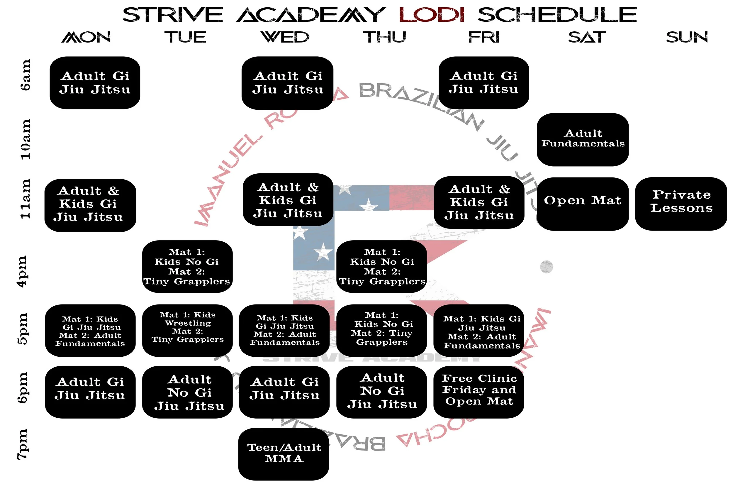 Class schedule — STRIVE ACADEMY