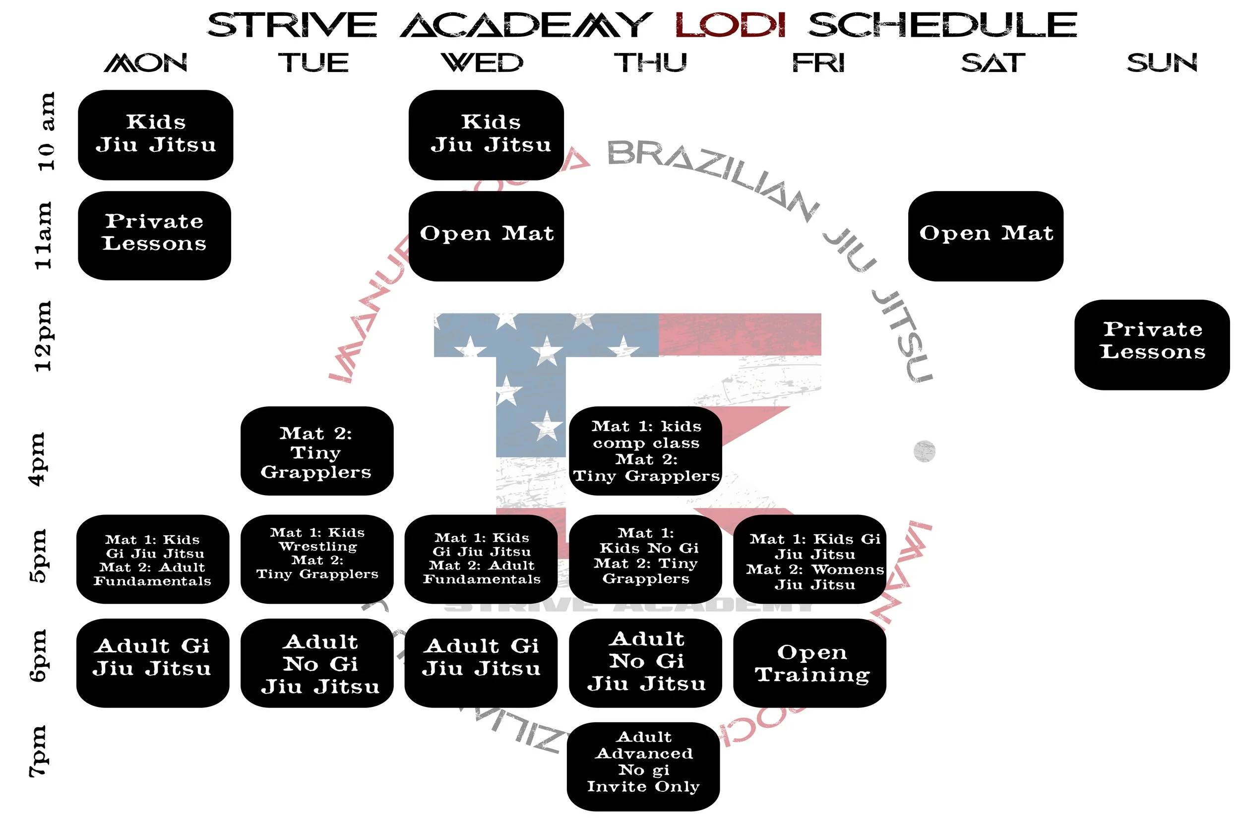 Class schedule — STRIVE ACADEMY