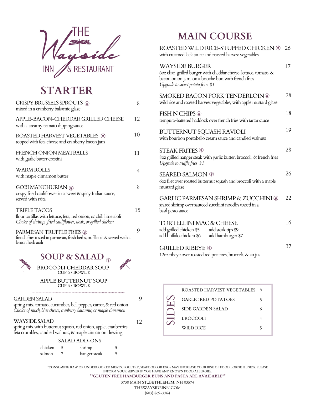 Dinner at the Wayside — The Wayside Inn