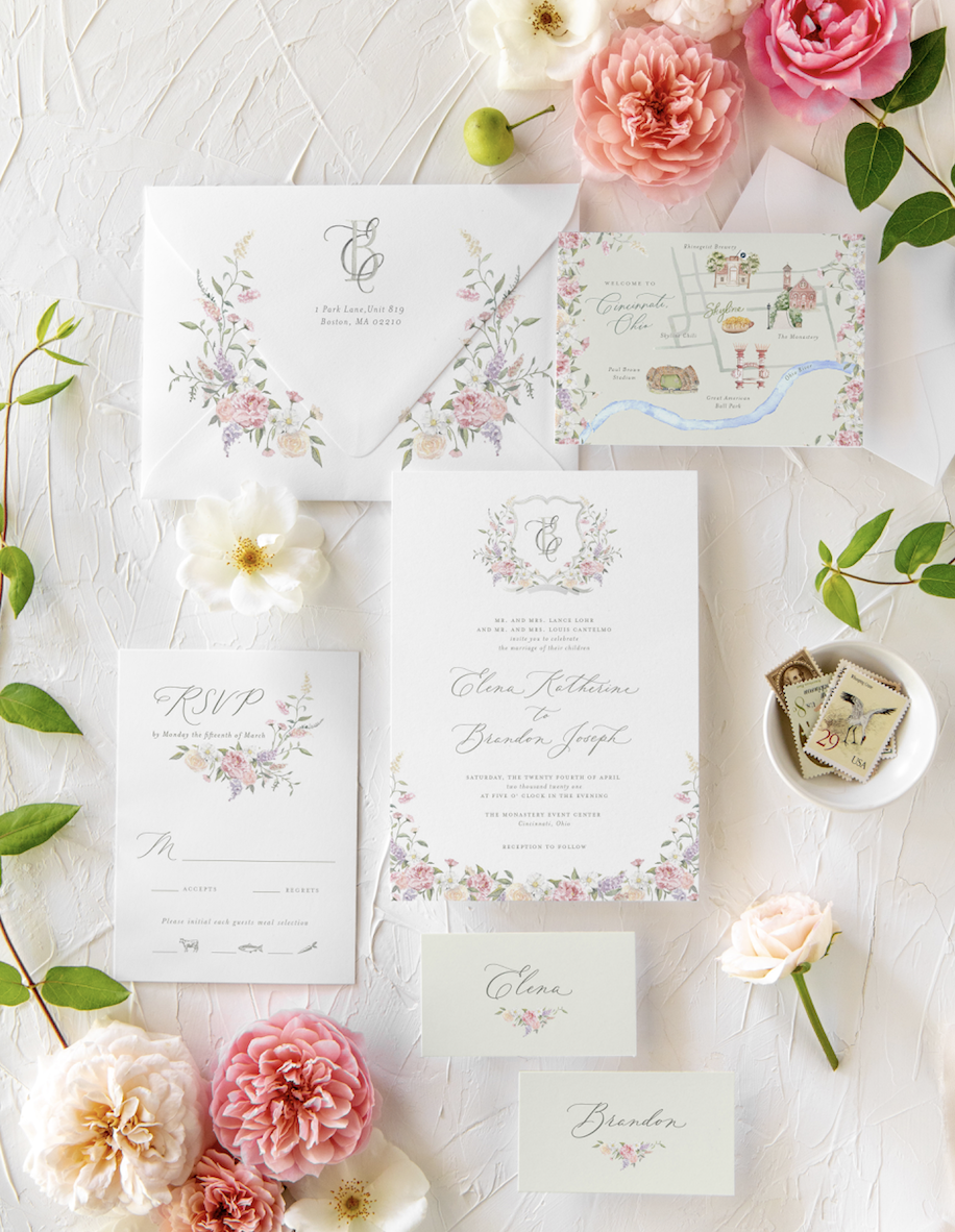 KP & Co. Design Studio | Custom Watercolor Wedding Invitations