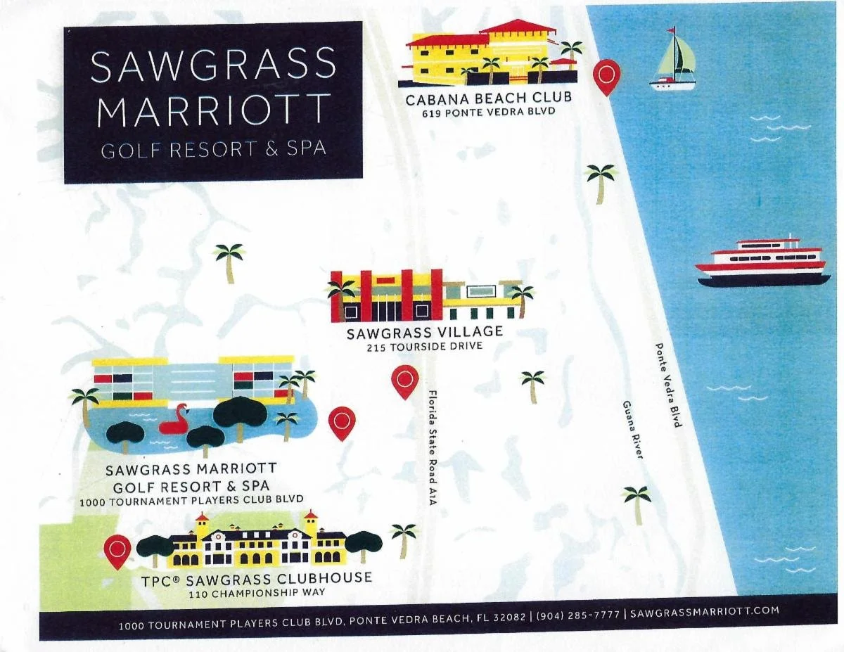 Sawgrass Marriott Resort Map Golf Ponte Vedra Beach, Florida — The