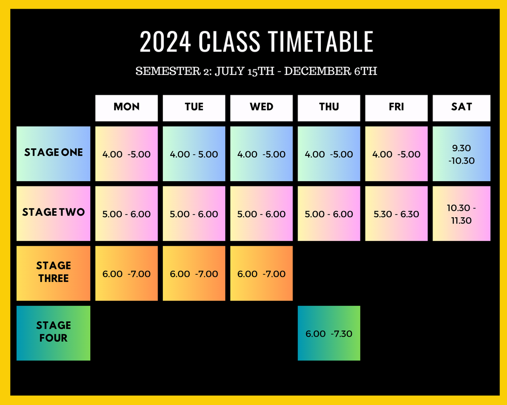Acting Program Timetable — Props Theatre
