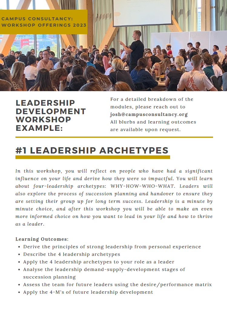 Campus Consultancy: University Club & Society Leadership Training