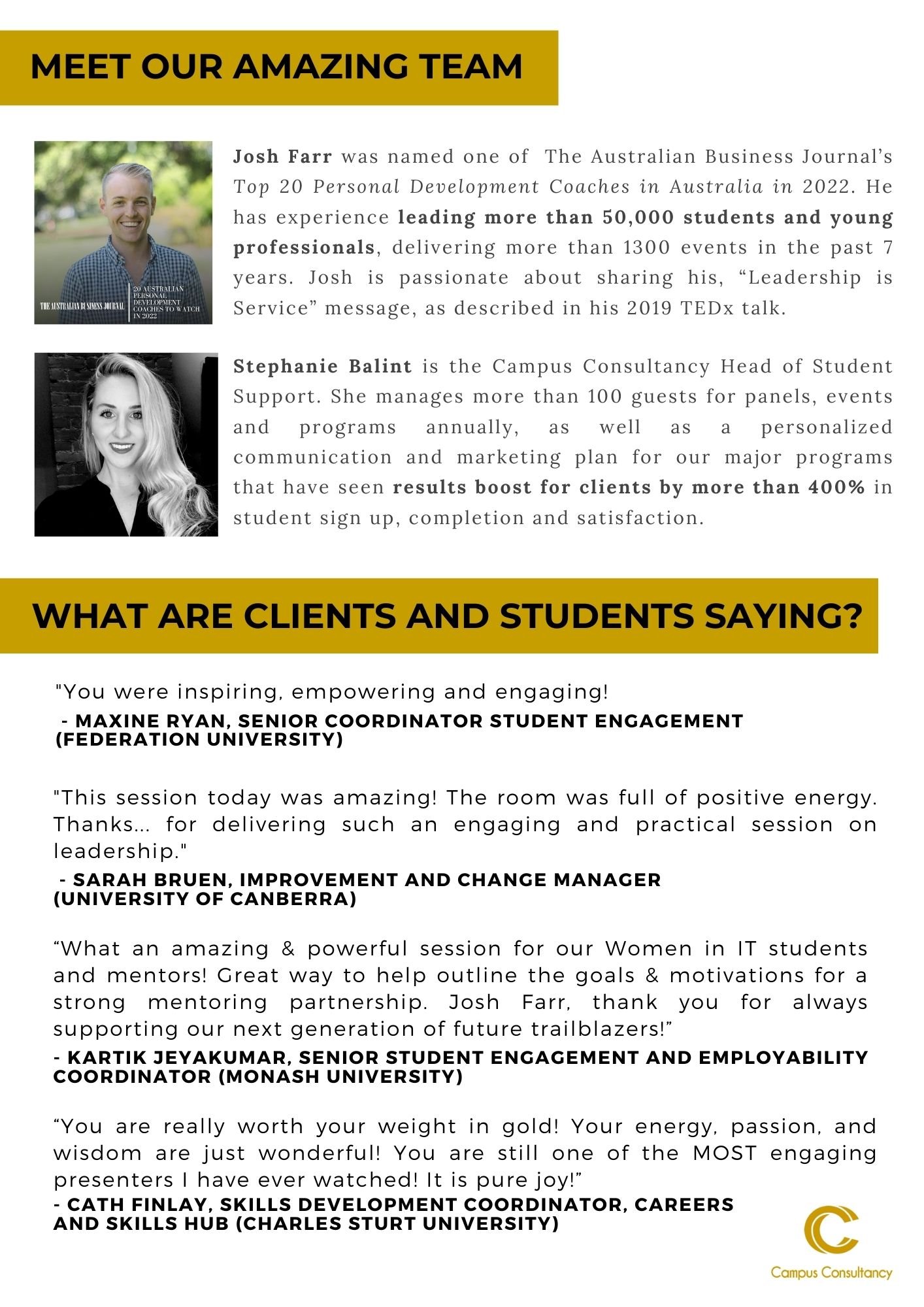 Campus Consultancy: University Club & Society Leadership Training