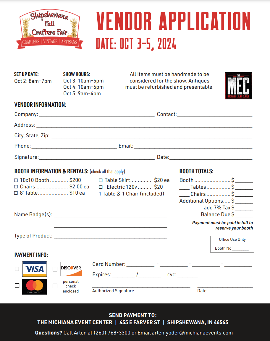 Fall Crafters Fair — The Michiana Event Center