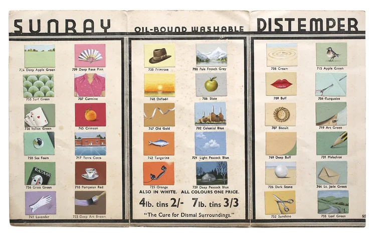A beautiful vintage paint chart from the 1930s hand-painted with 34 ...