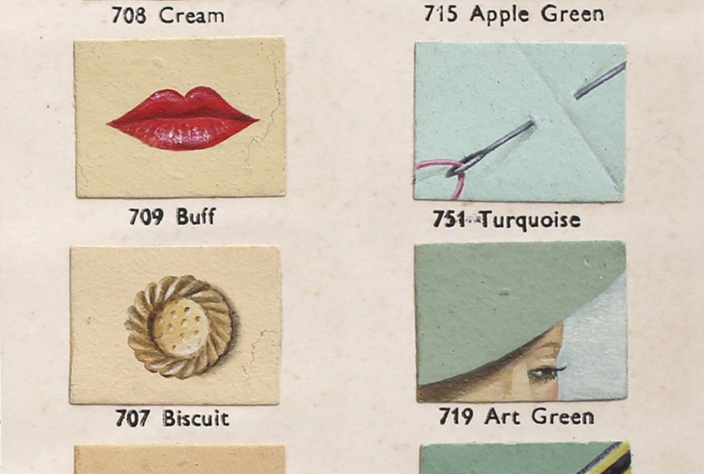 A beautiful vintage paint chart from the 1930s hand-painted with 34 ...