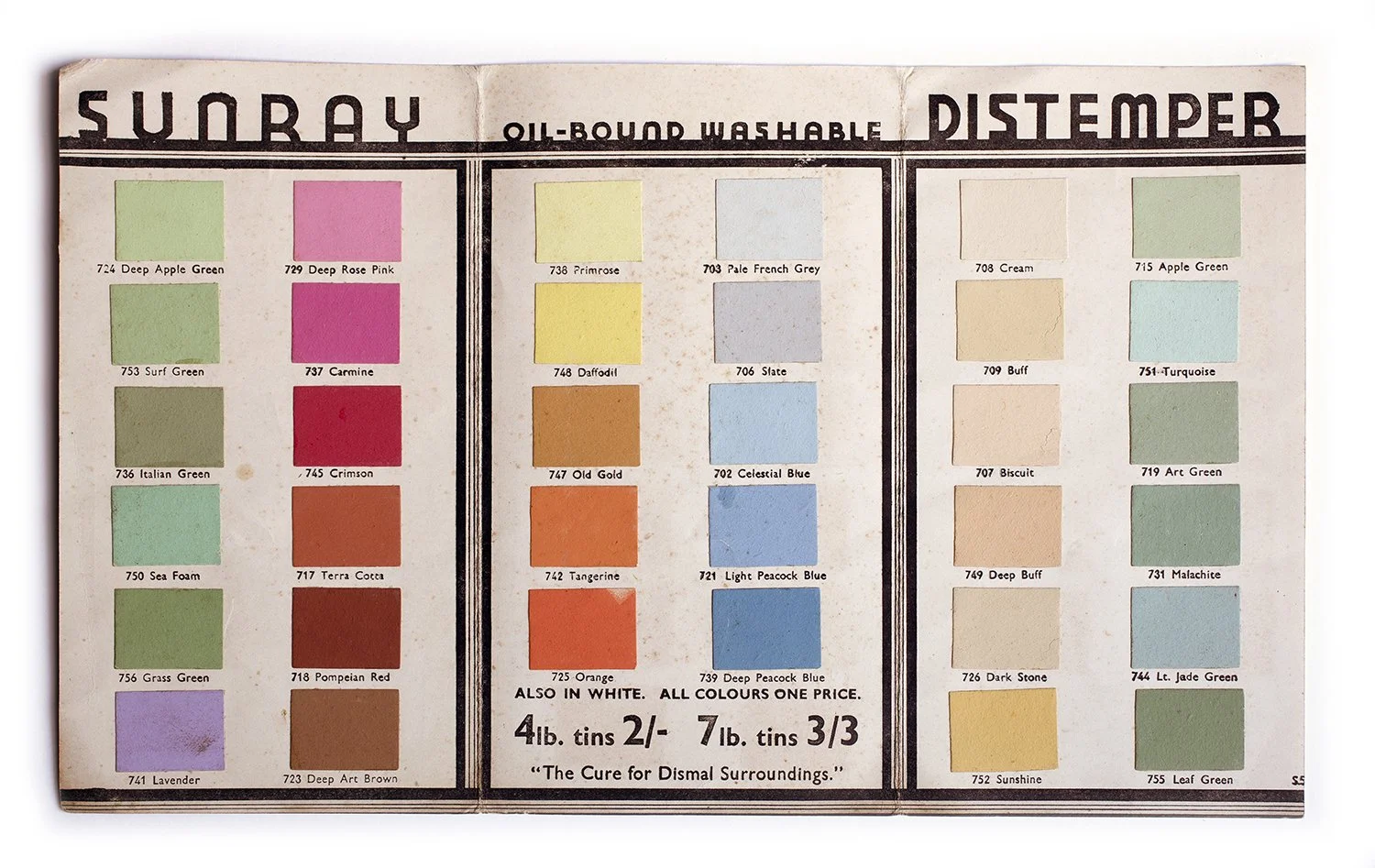 A beautiful vintage paint chart from the 1930s hand-painted with 34 ...
