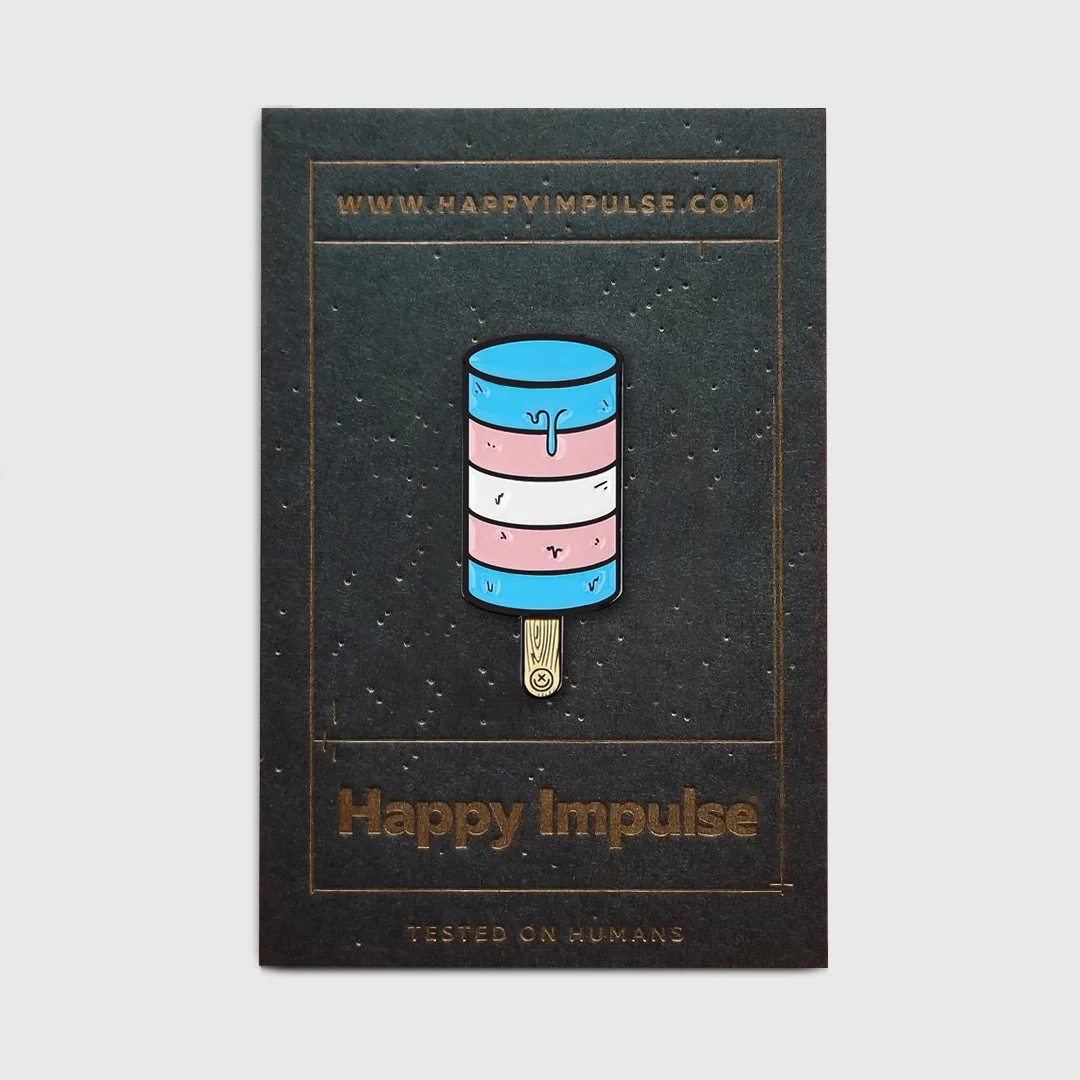 Happy Impulse | Blow Here - Gold Enamel Pin
