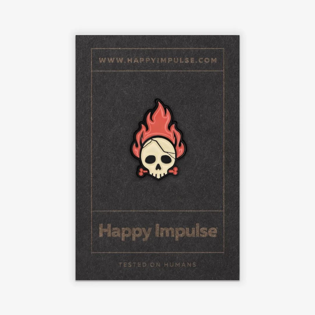 Happy Impulse | Blow Here - Gold Enamel Pin
