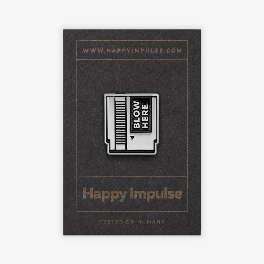 Happy Impulse | Blow Here - Gold Enamel Pin