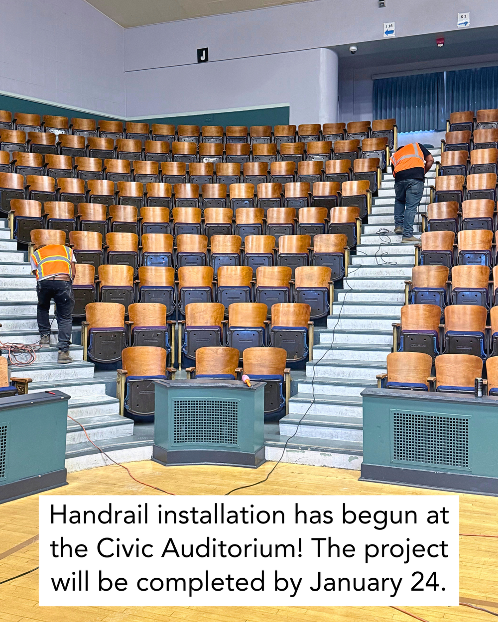 Civic Auditorium Handrail Installation Project – Update on January 15 ...