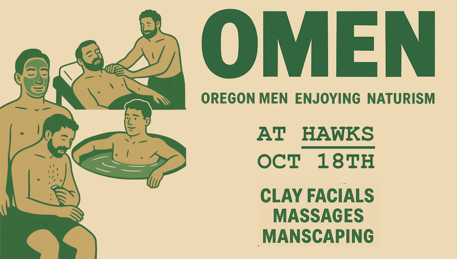 OMEN SPA NIGHT, Massage, Manscaping, and Clay Mask Facials! — Hawks PDX