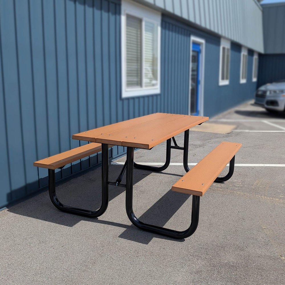 8ft ADA Picnic Table | Wheelchair Accessible | 2-3/8" Steel Frame ...