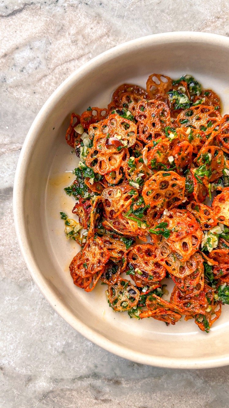 Butter Garlic Lotus Stem Chips — Life of Simple Things (LOST) | Food ...