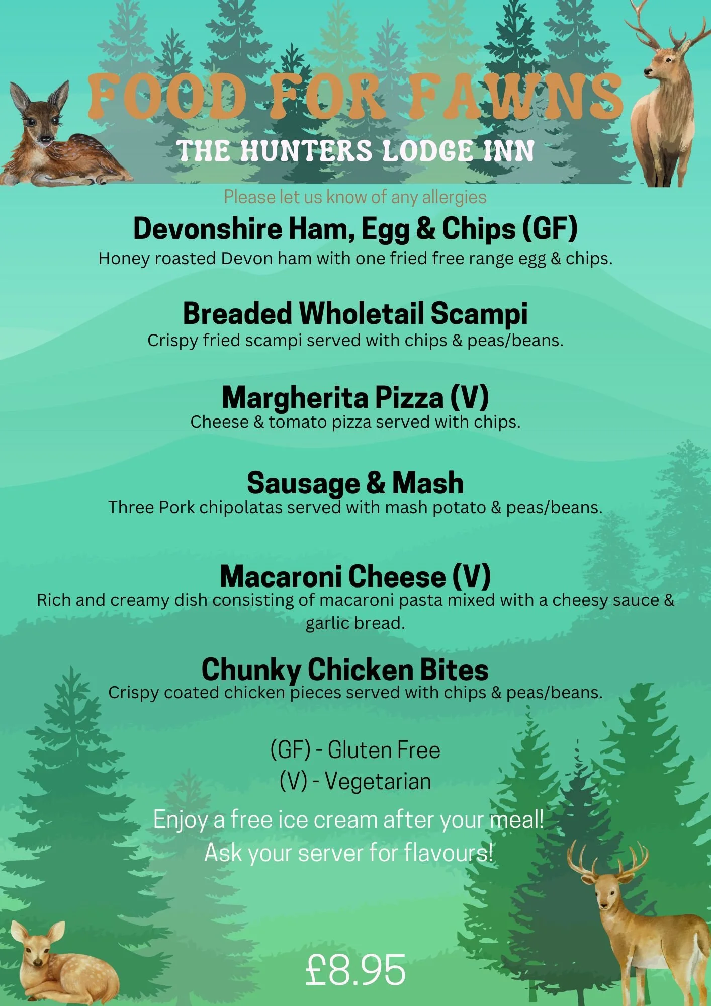 The Hunters Lodge Inn - The Hunters Lodge Inn pub menu and childrens menu