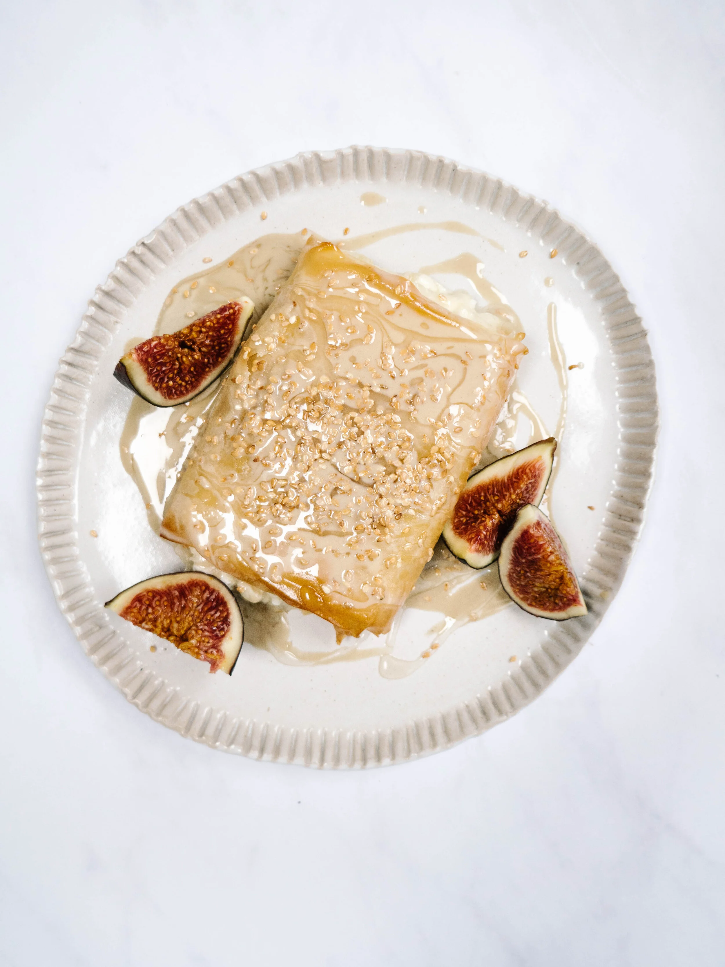 Filo Baked Feta With Tahini, Honey & Fresh Figs — ALEXANDRA DUDLEY