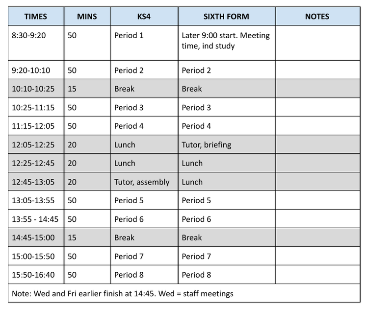 Term Dates — UTC Portsmouth