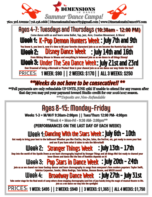 Summer Camp 2026 — Dimensions in Dance