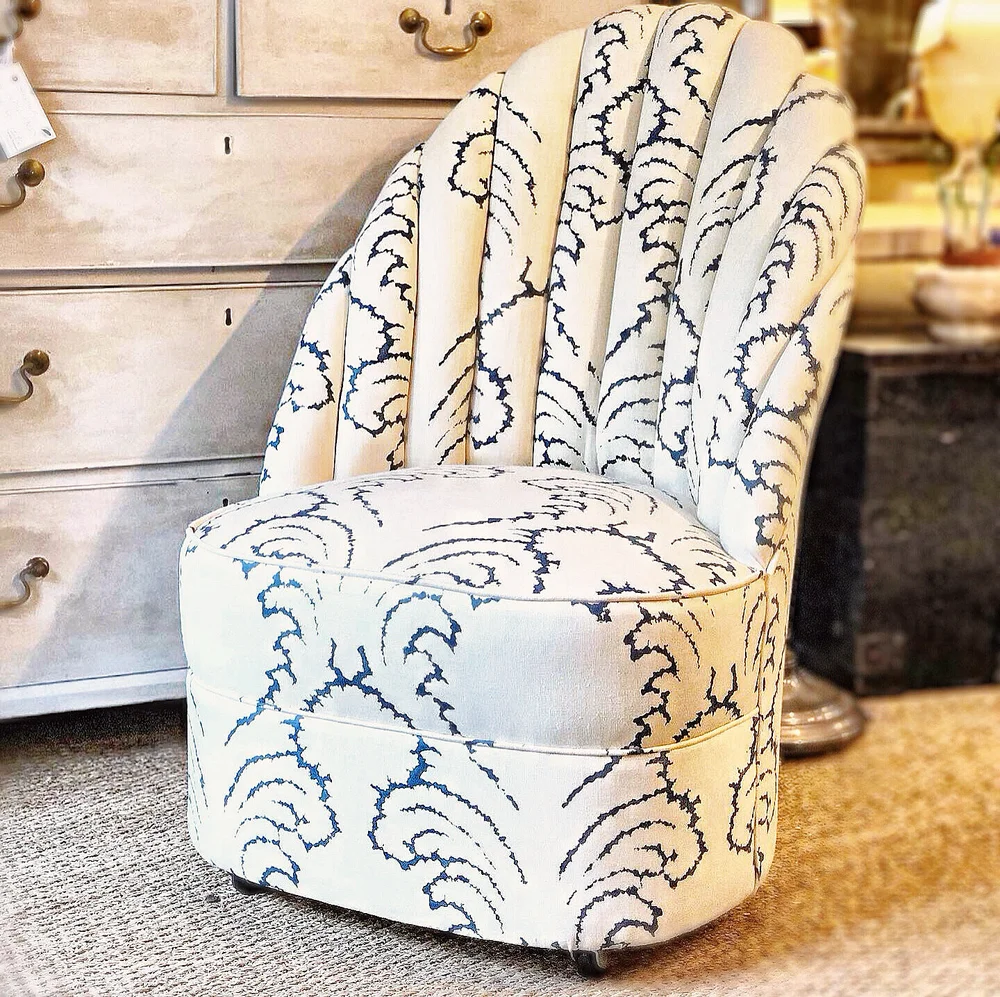 Fluted Soane Fabric Bedroom Chair — Textile Wall Company