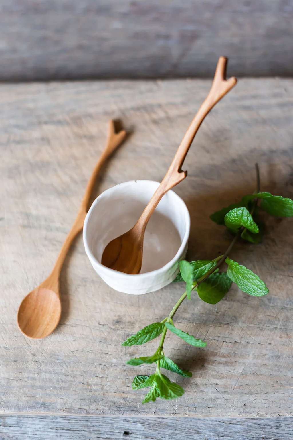 Olive Wood Twig Spoon