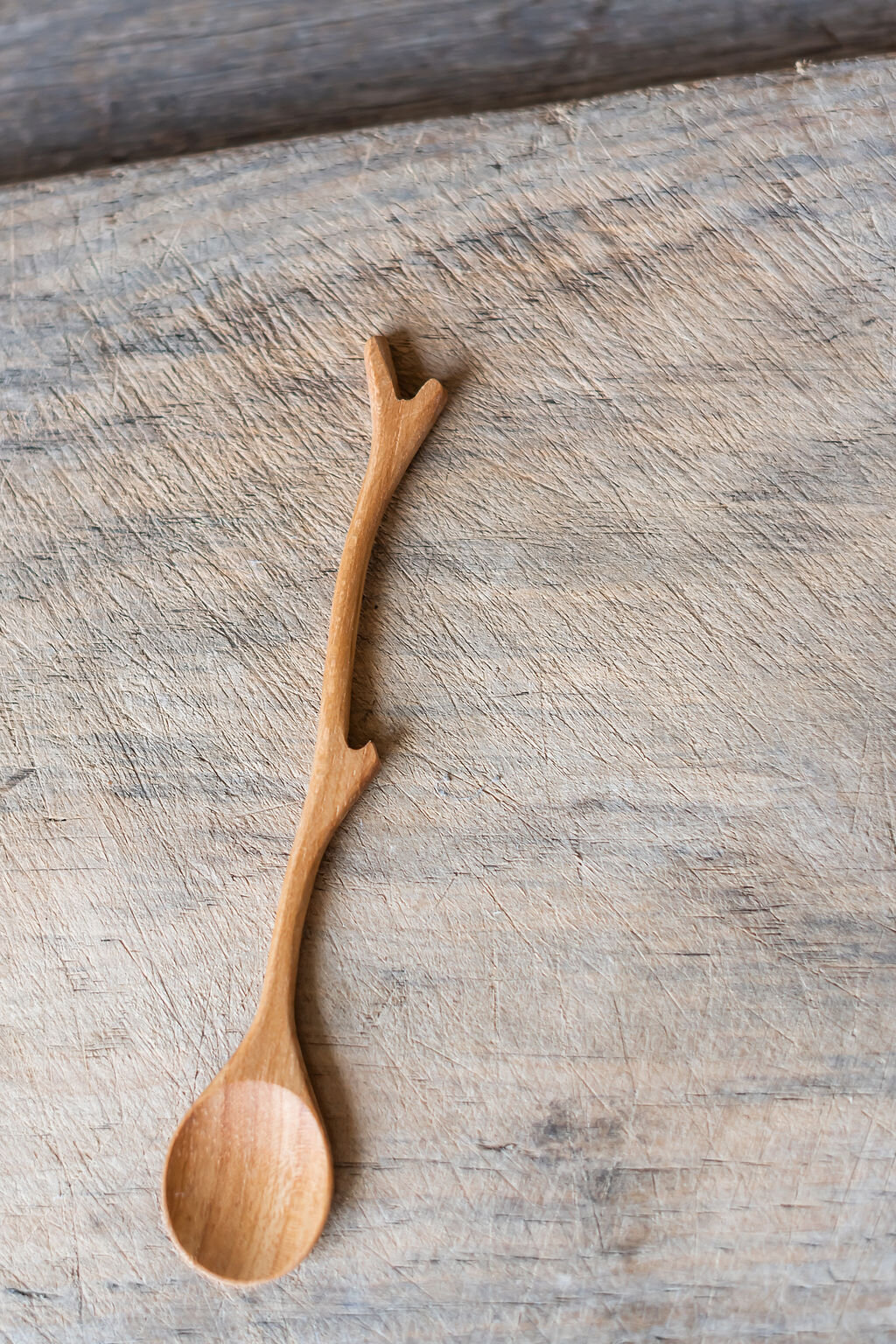 Olive Wood Twig Spoon