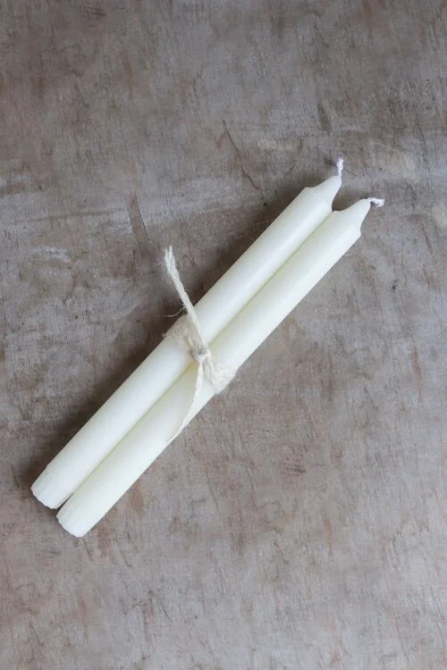 Ivory Taper Candles Pair