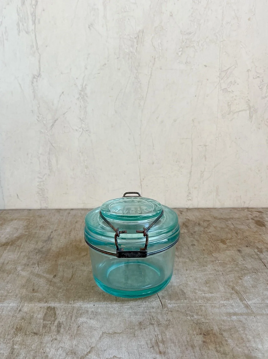 La Lorraine / L’Ideale Aqua Blue Glass Vintage French Canning Bottle Jars