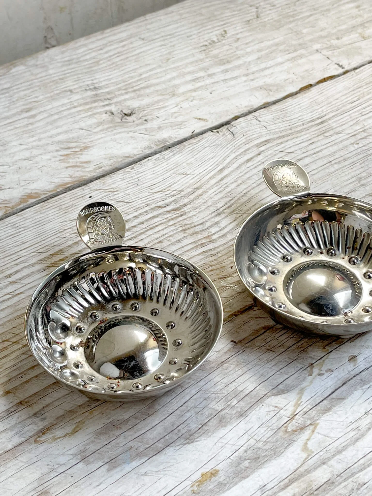 Vintage French Silver Plated Wine Tasting Cupj | Sommelier Tastevin