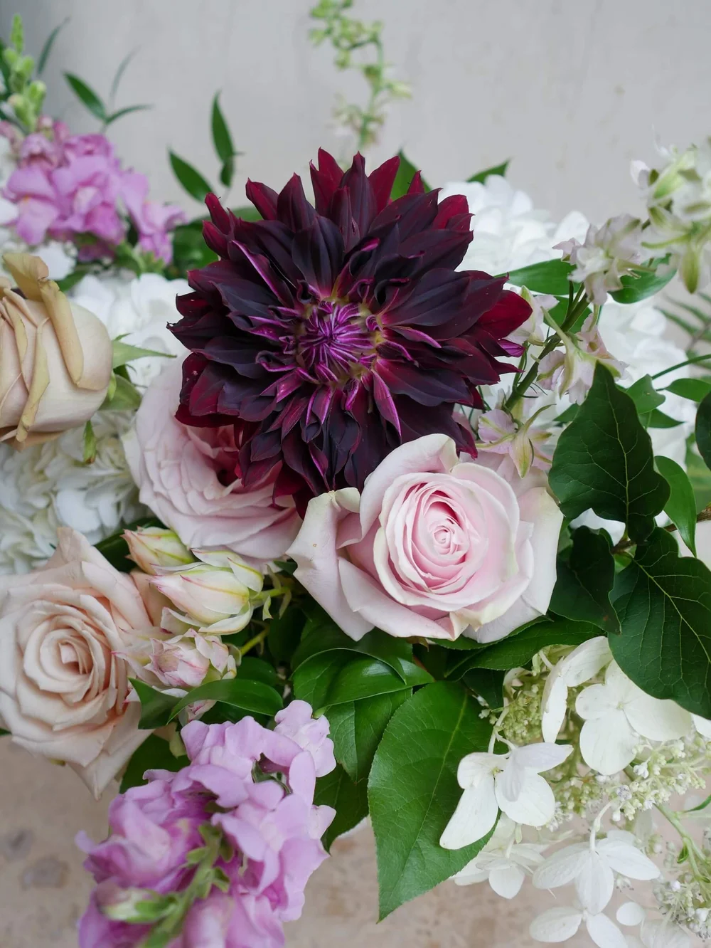 Purple Dahlia Flower Bouquet